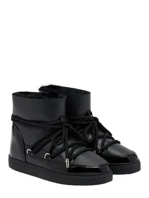 Inuikii Full Leather Gloss Snow Boots - Black