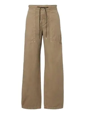FRAME Gallery Cotton Wide-leg Pants - Grey