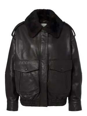 Loulou De Saison Russo Leather Bomber Jacket - Brown