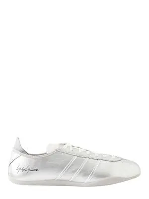 Jacquemus Metallic Leather Lace-up Sneakers - Silver