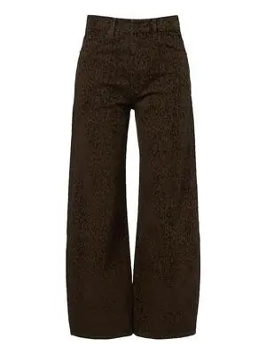 FRAME Bow Leopard-print Barrel-leg Jeans - Brown