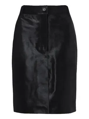 Loulou De Saison Debi Calf Hair Mini Skirt - Black