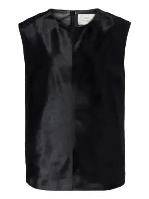 Loulou De Saison Juni Pony-effect Leather Top - Black