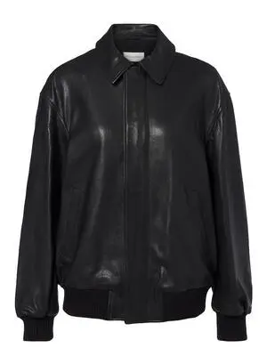 Nour Hammour Toyen Leather Blouson Jacket - Black