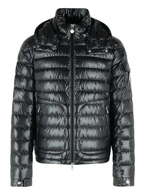Moncler Lauros' Short Hooded Down Jacket In Polyester - Black