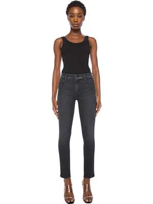 MOTHER The Mid Rise Dazzler Skimp Riding Milkyway Jeans - Black