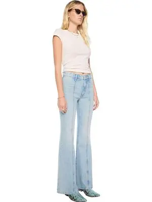 MOTHER The Seamed Doozy Heel Jeans - Light Blue