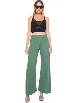 MOTHER Snacks! The Lemon Twist Sneak Dark Ivy Pants - Green
