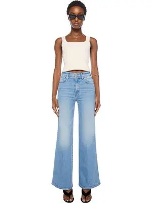 MOTHER The Hustler Roller Double Sneak Saddle Up Jeans - Light Blue