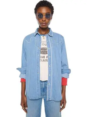 MOTHER The Country Exes Rope Em Shirt - Light Blue