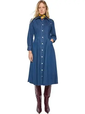 MOTHER The Honor Roll Western Dress Hey Batter - Blue