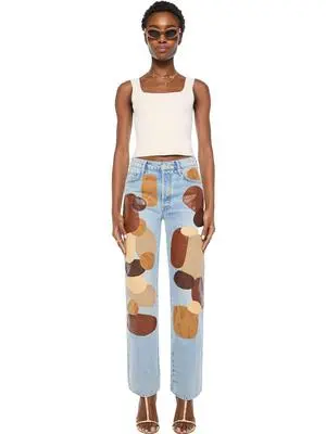 MOTHER The Patched Dialed Back Rambler Jeans - Blue