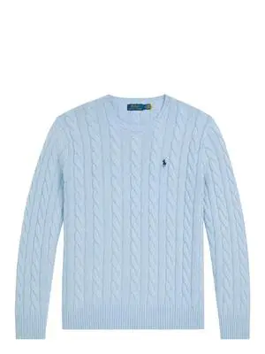 Polo Ralph Lauren Cable Knit Crew Neck Cotton Jumper - Blue
