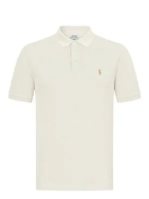 Polo Ralph Lauren Logo-embroidered Piqué Cotton Polo Shirt Cream