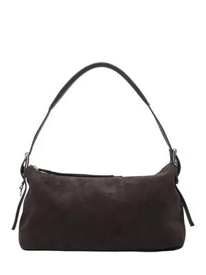 LEMAIRE Belted Baguette Suede Shoulder Bag - Brown