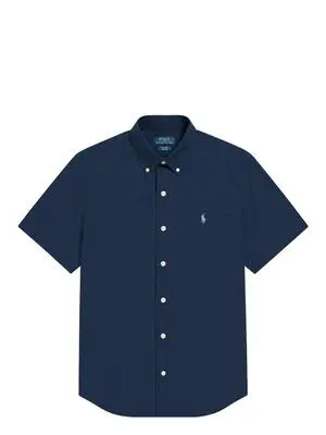 Polo Ralph Lauren Logo-embroidered Stretch-cotton Shirt - Navy