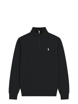 Polo Ralph Lauren Half-zip Cotton-blend Sweatshirt - Black