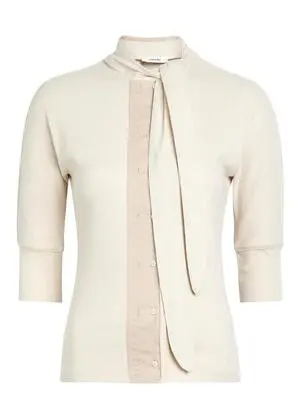 LEMAIRE Ascot Ribbed Cotton-blend T-shirt - Cream