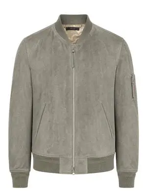 TOM FORD Suede Bomber Jacket - Grey