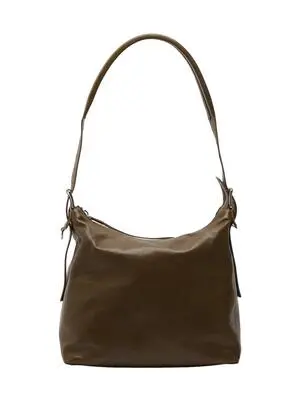 LEMAIRE Belted Small Leather Hobo Bag - Tan