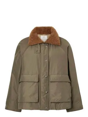 Brunello Cucinelli Shearling-trimmed Padded Cotton-blend Down Jacket - Green