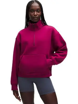 Lululemon Steady State Superloft Funnel-neck Half Zip Raspberry Rave