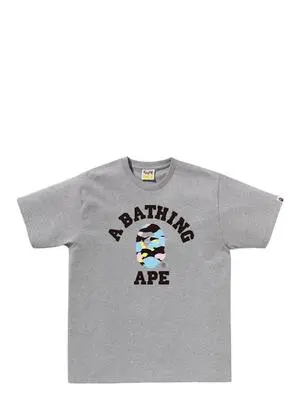 A BATHING APE New Camo College Tee Shirt - Grey