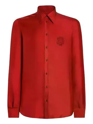 Dolce & Gabbana Martini Shirt In Silk Twill - Red