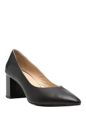 SERGIO MORETTI FIRENZE Pointed-toe Block-heel Pumps - Black