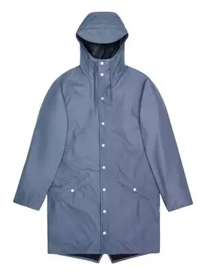 Rains Rains Hooded Press-Stud Coat Blue