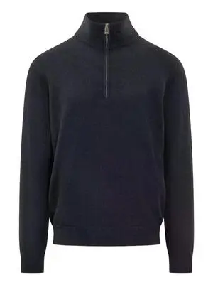 Malo Sergio Quarter-zip Cashmere Sweater - Blue