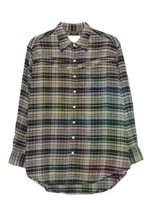 R13 R13 Plaid Pattern Oversized Shirt Black