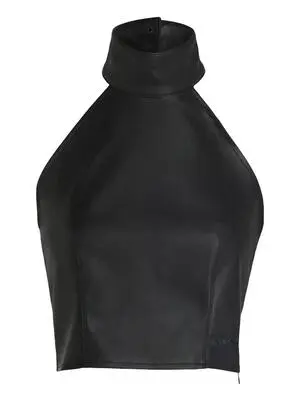 Karl Lagerfeld Halterneck Cropped Top - Black