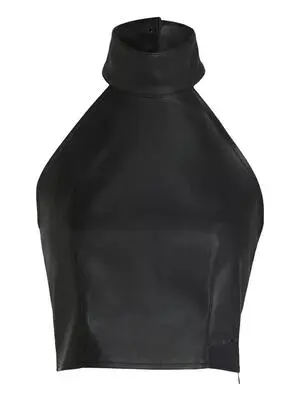 Karl Lagerfeld Halterneck Cropped Top - Black