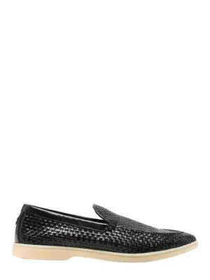 HENDERSON BARACCO Woven Leather Loafers - Black