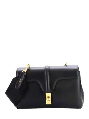 Celine Soft 16 Bag Smooth Calfskin Teen Shoulder Bag - Black