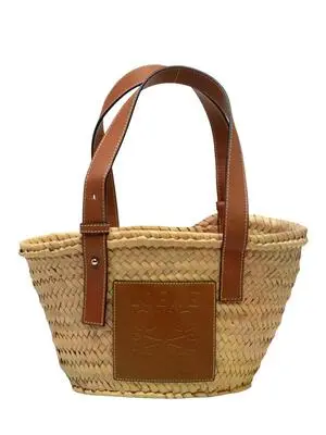 Loewe 2020 Small Raffia Anagram Basket Tote Bag - Neutrals
