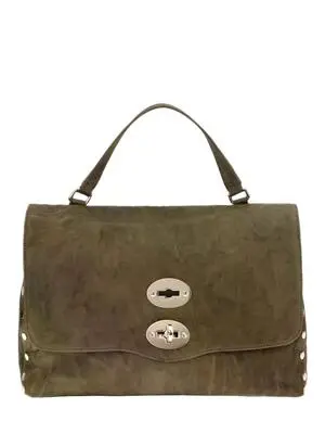 ZANELLATO Postina Officina Stud-embellished Shoulder Bag - Brown