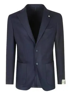 L.B.M. 1911 Single-breasted Cotton Blazer - Blue