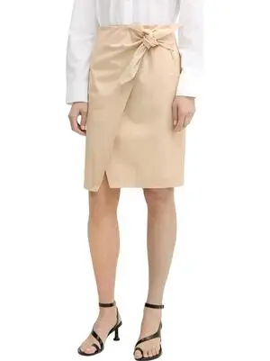 ISABELLE BLANCHE Knot-detail Wrap Mini Skirt - Neutrals