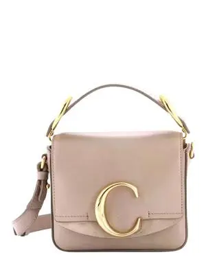 Chloé C Double Carry Leather Mini Shoulder Bag - Neutrals
