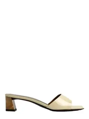GIUSEPPE ZANOTTI Square-toe Mid Block Heel Sandals - Neutrals