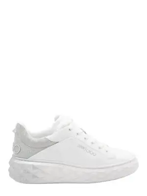 JIMMY CHOO Diamond Maxi Glitter Detail Sneakers - White