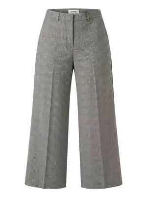 Seductive Shiloh Prince Of Wales Check Trousers - Grey