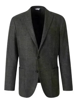 Boglioli Check-pattern Notched-lapel Blazer - Green