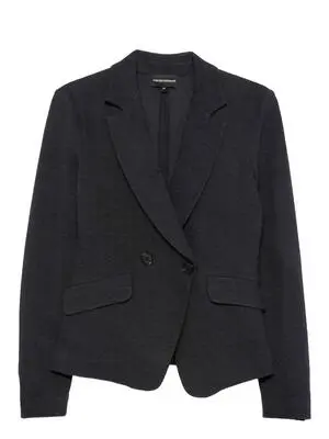 Emporio Armani Double-breasted Textured Jacket - Blue