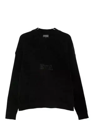 Emporio Armani Logo-embroidered Sweater - Black