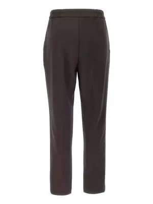 KAOS Straight-leg Trousers With Elasticated Waist - Brown