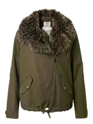 VALENTINI 1972 Faux-fur Collar Drawstring Jacket - Green