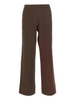 ELENA MIRÒ Wide Leg Palazzo Pants With Elasticated Waist - Brown